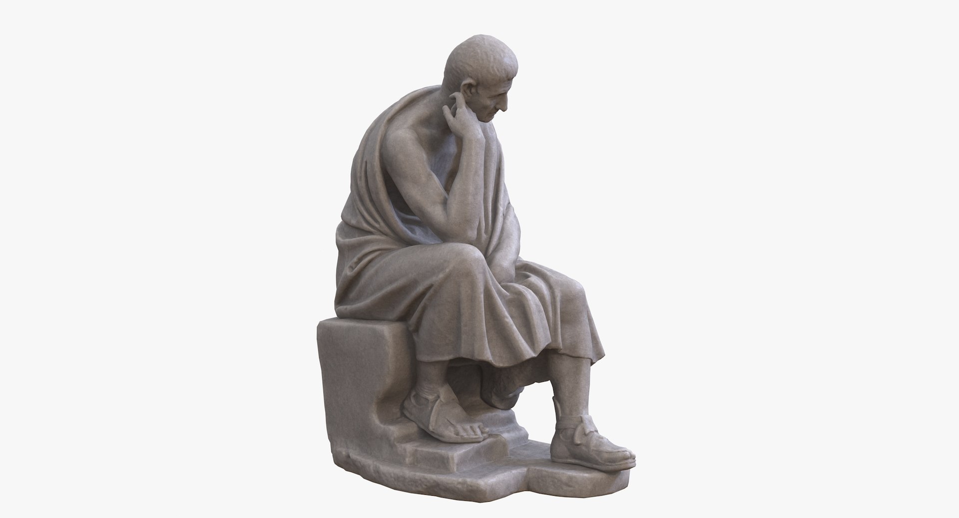 3D Seated Philosopher Statue V1 Model - TurboSquid 2028639
