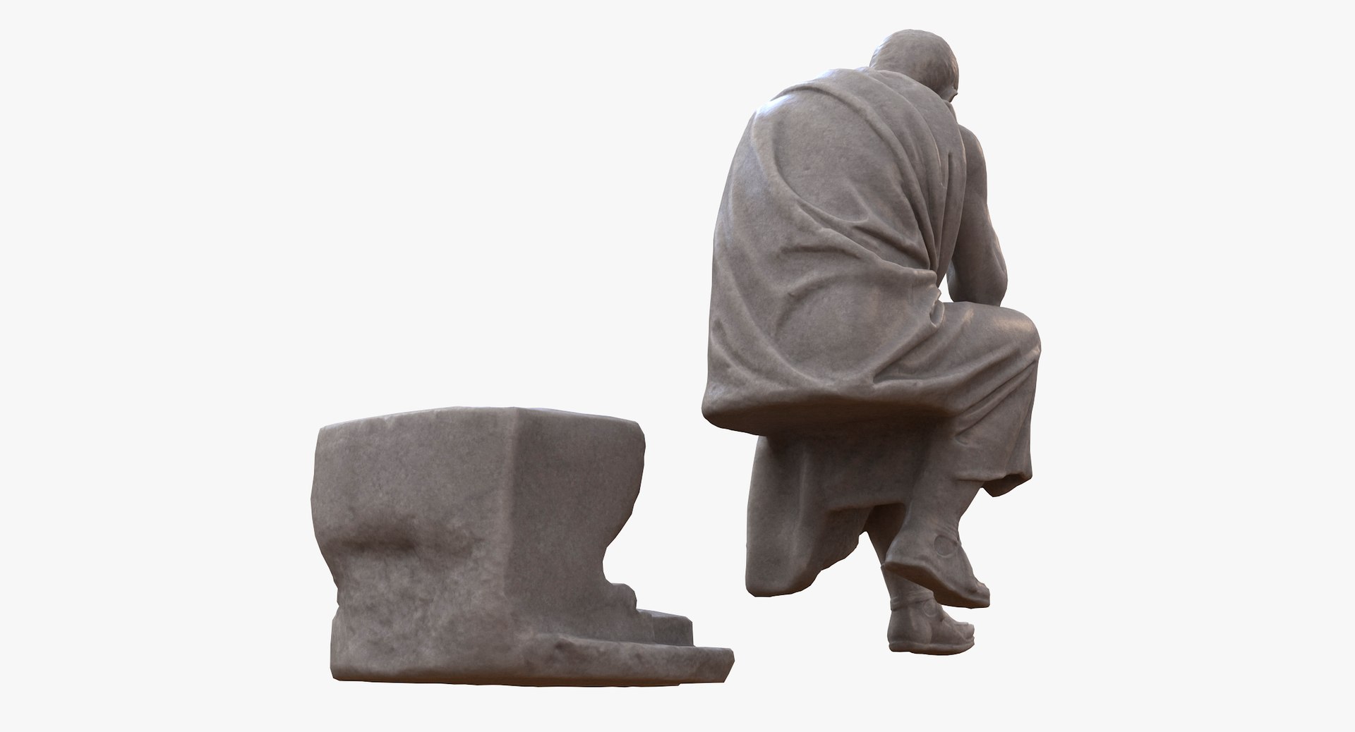 3D Seated Philosopher Statue V1 Model - TurboSquid 2028639