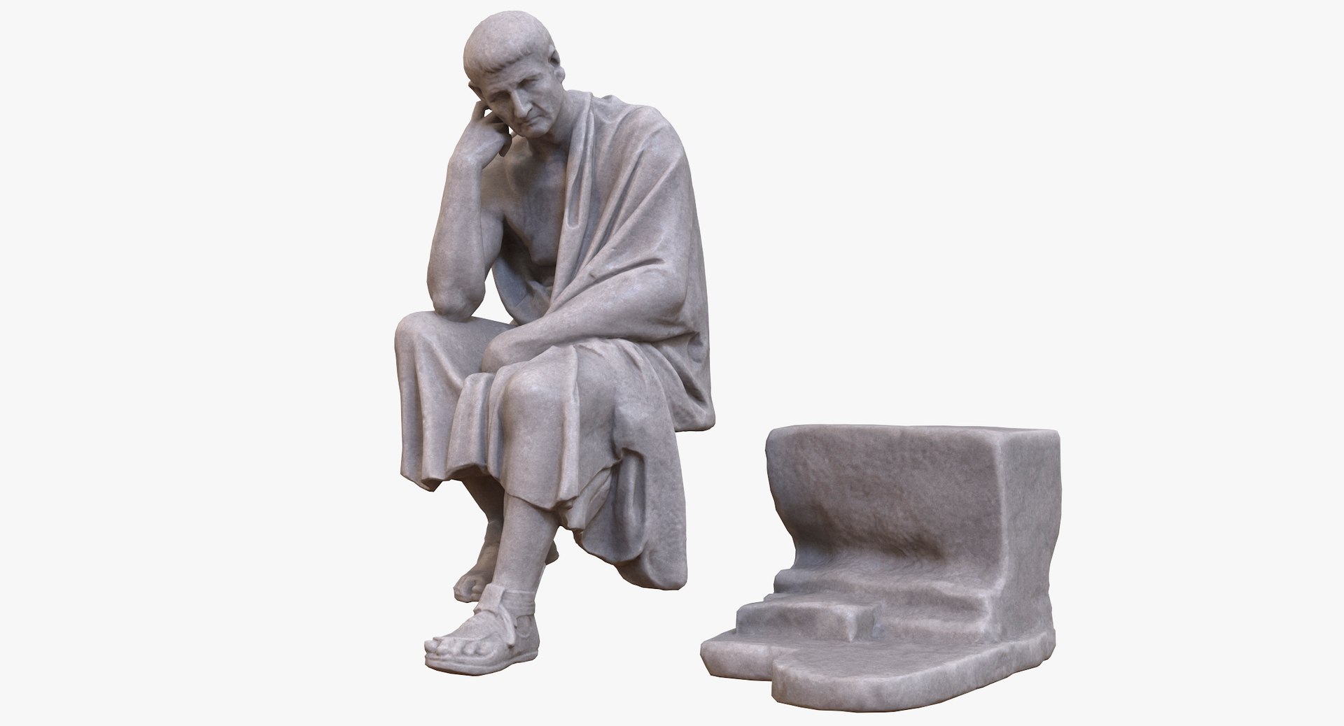 3D Seated Philosopher Statue V1 Model - TurboSquid 2028639