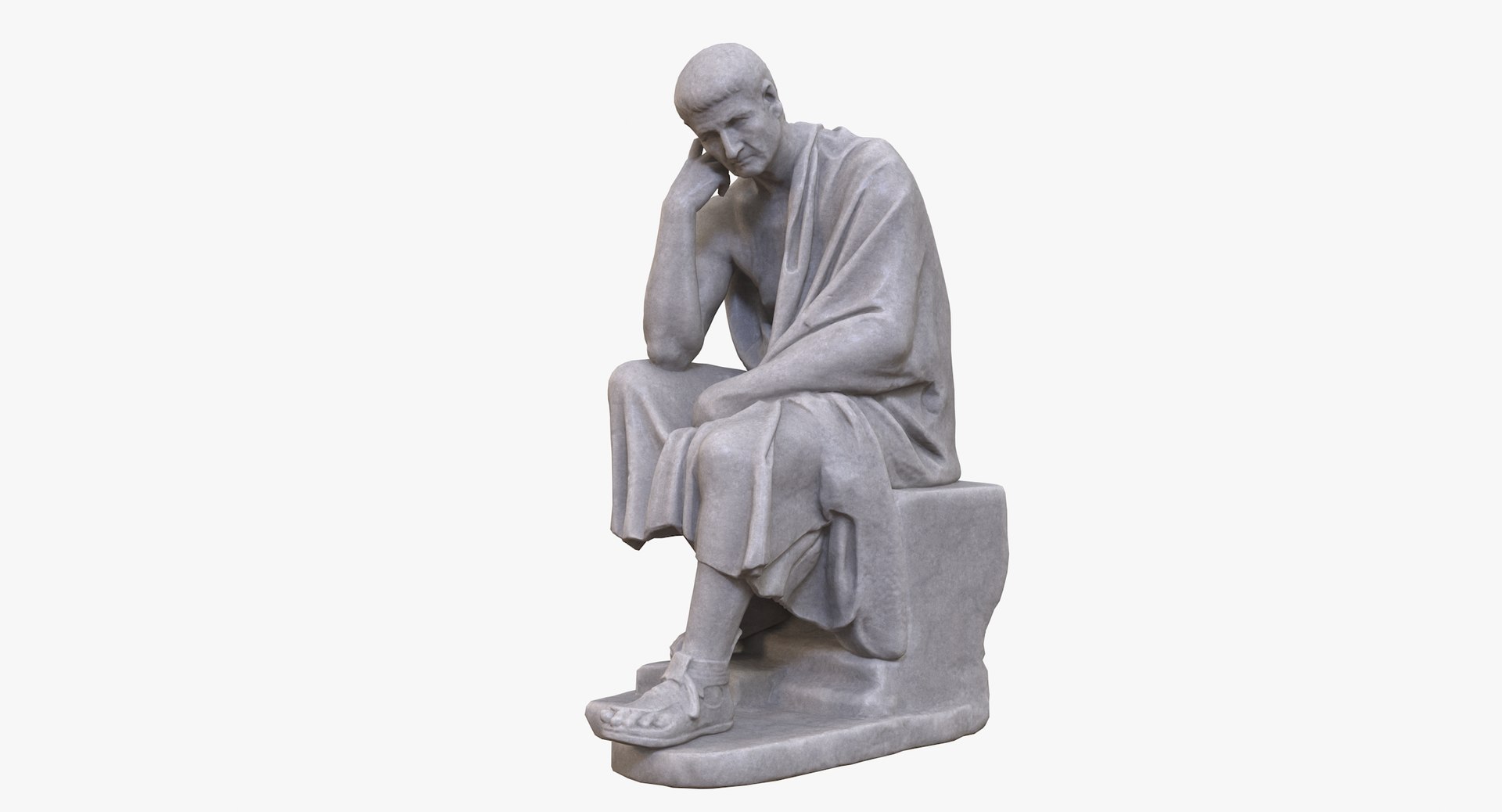 3D Seated Philosopher Statue V1 Model - TurboSquid 2028639