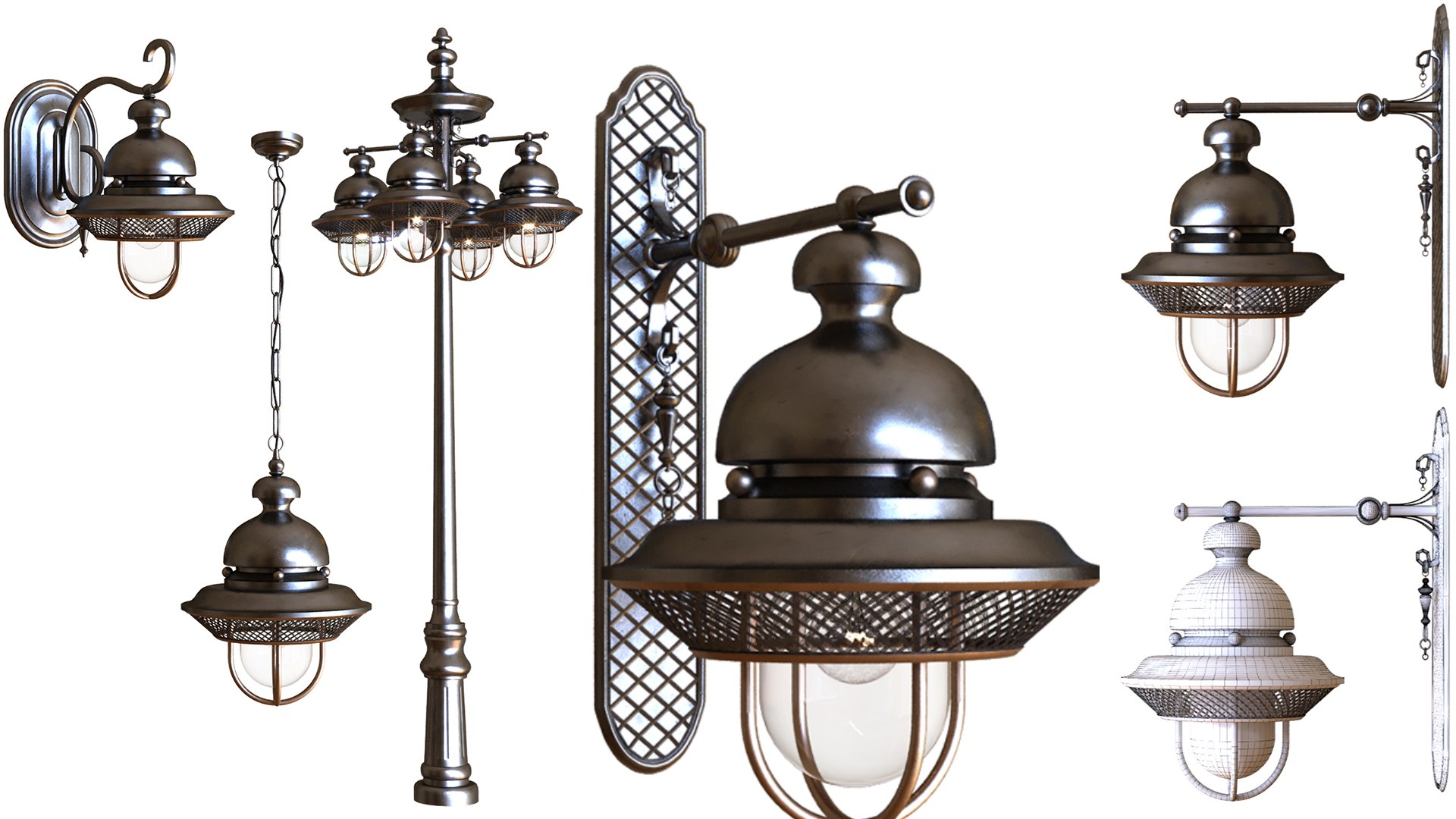 3D Exterior Light Set 002 Model - TurboSquid 1765004