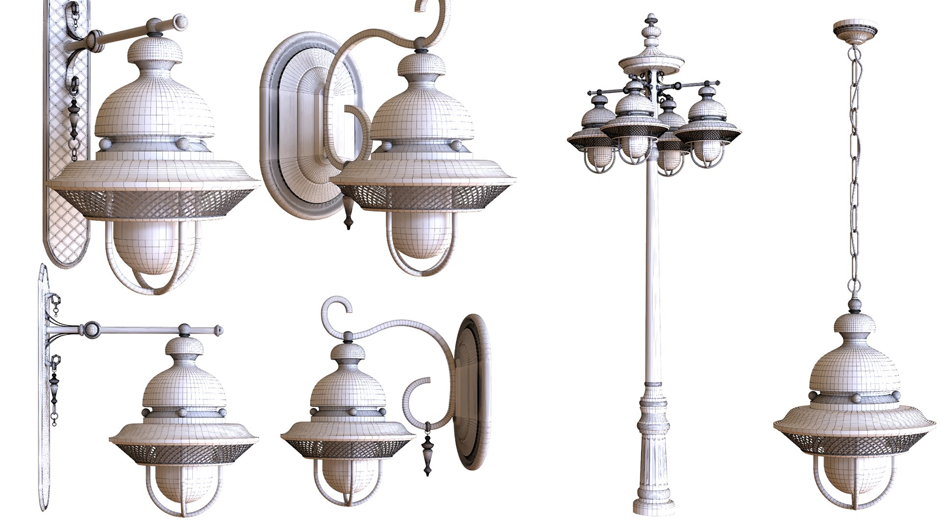 3D Exterior Light Set 002 Model - TurboSquid 1765004