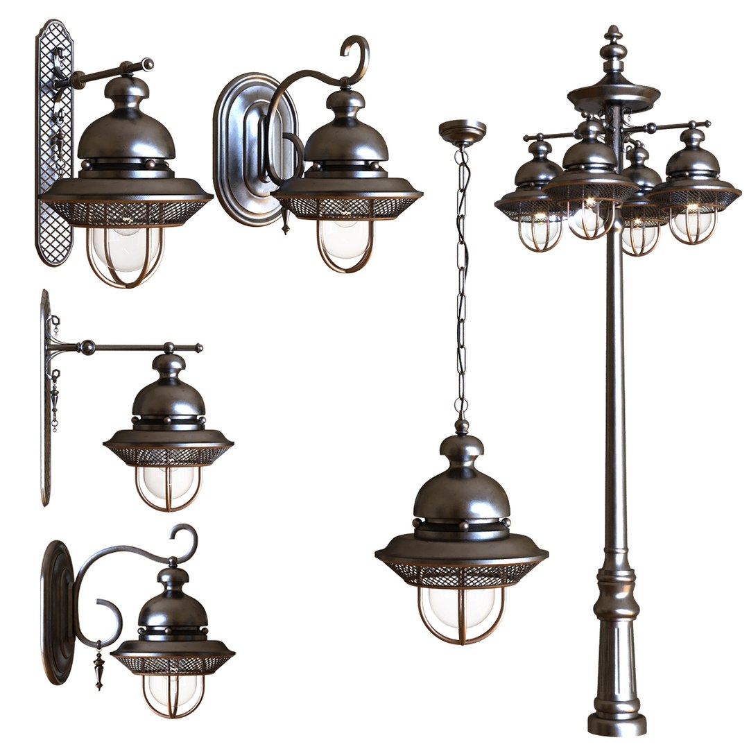 3D Exterior Light Set 002 Model - TurboSquid 1765004