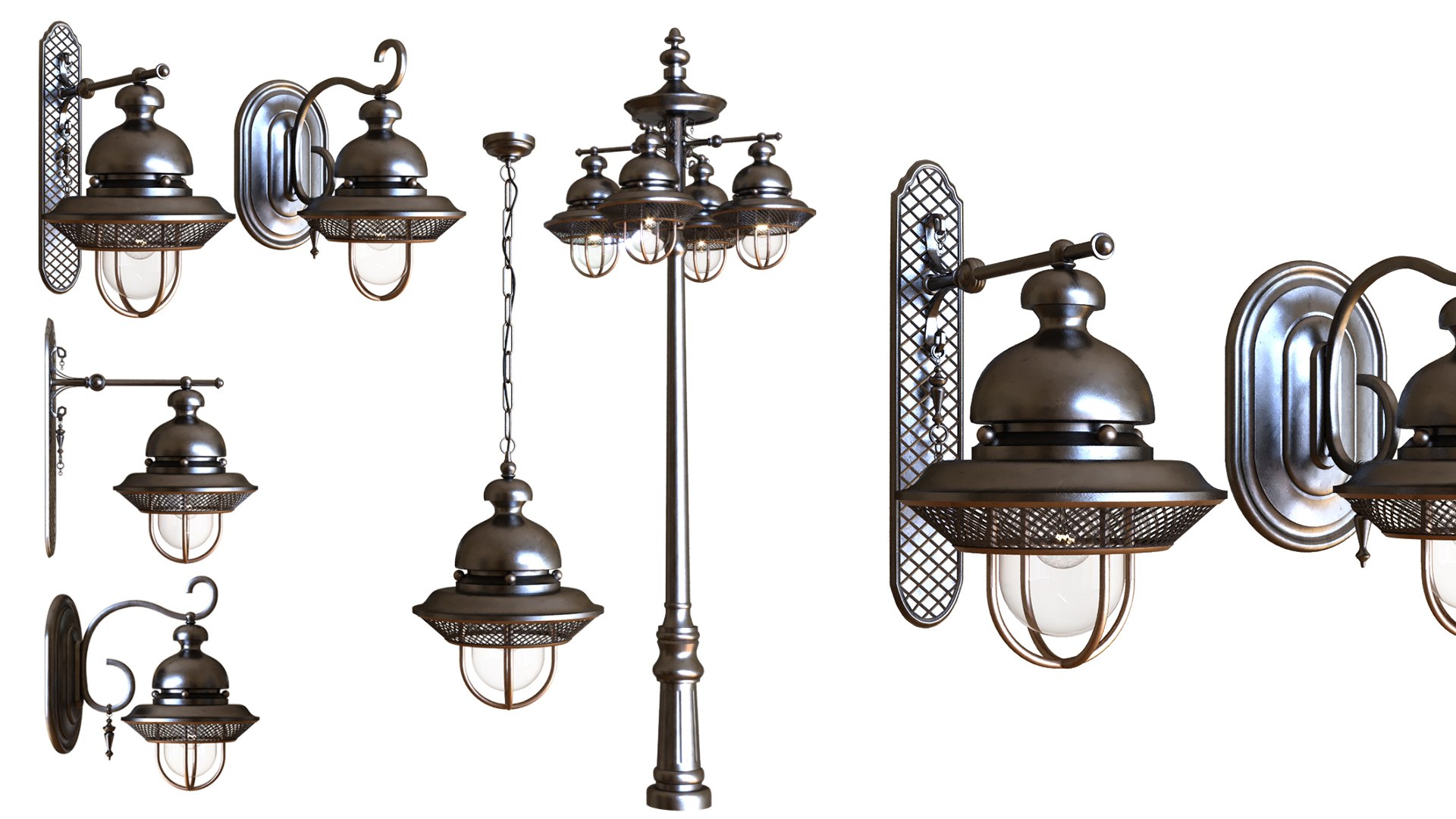 3D Exterior Light Set 002 Model - TurboSquid 1765004