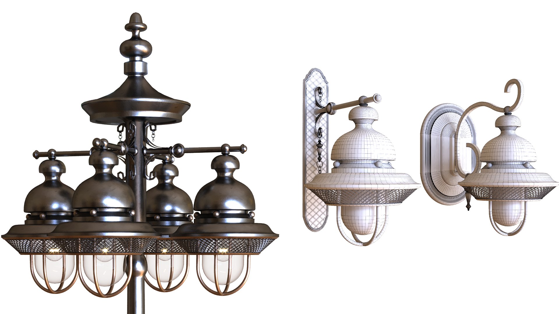 3D Exterior Light Set 002 Model - TurboSquid 1765004