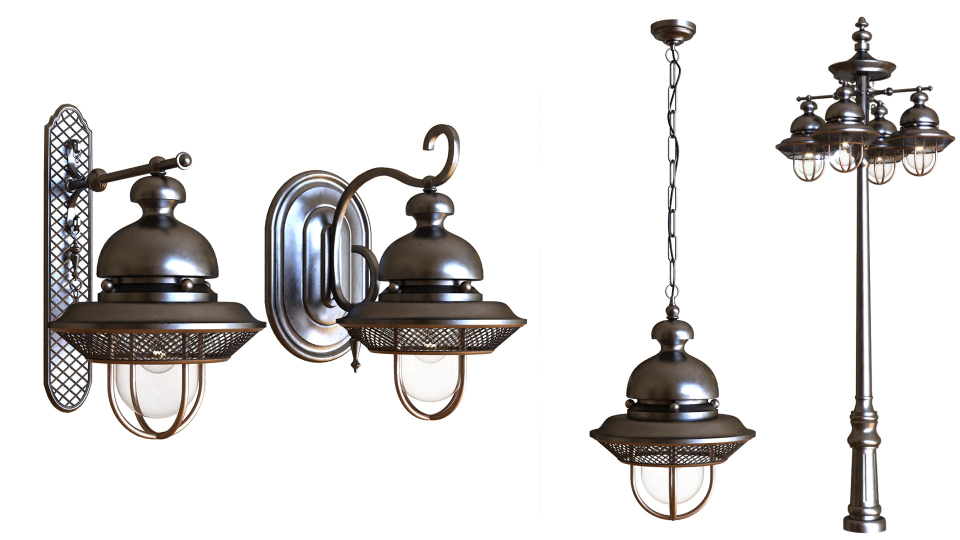 3D Exterior Light Set 002 Model - TurboSquid 1765004
