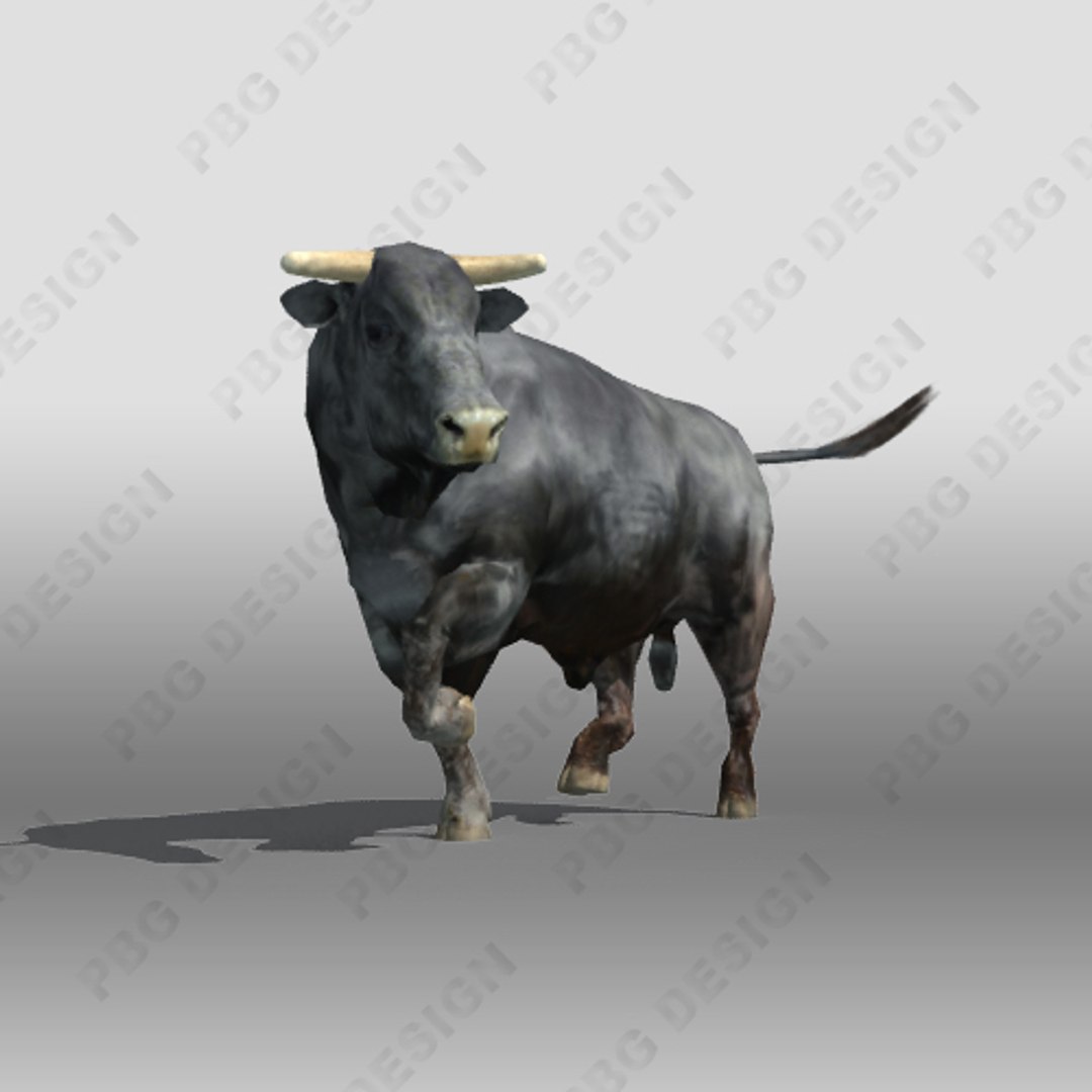 bull black red 3d model