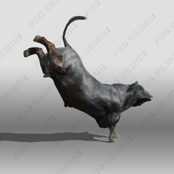 bull black red 3d model