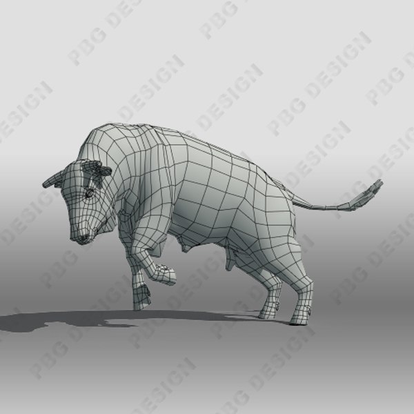 bull black red 3d model