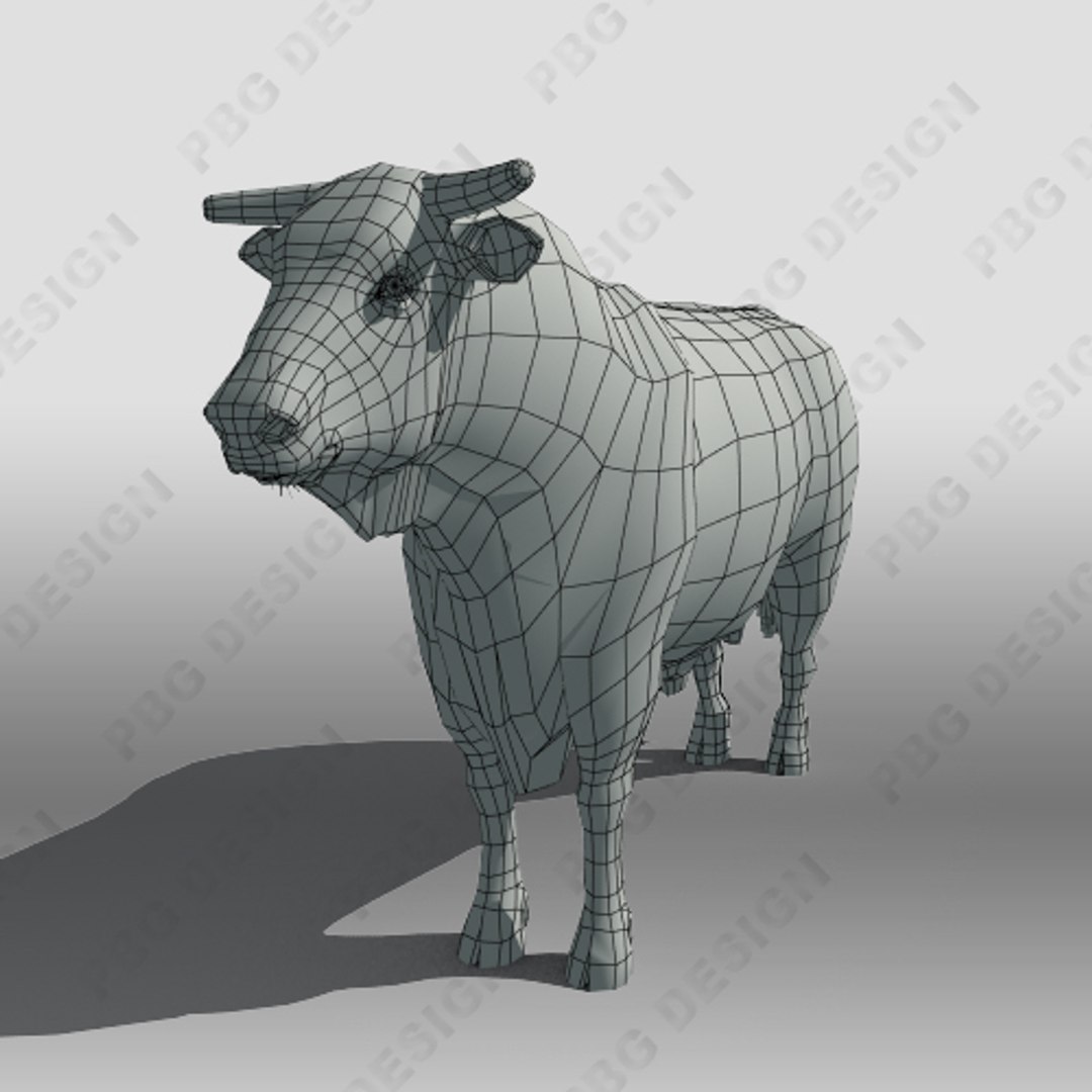 bull black red 3d model