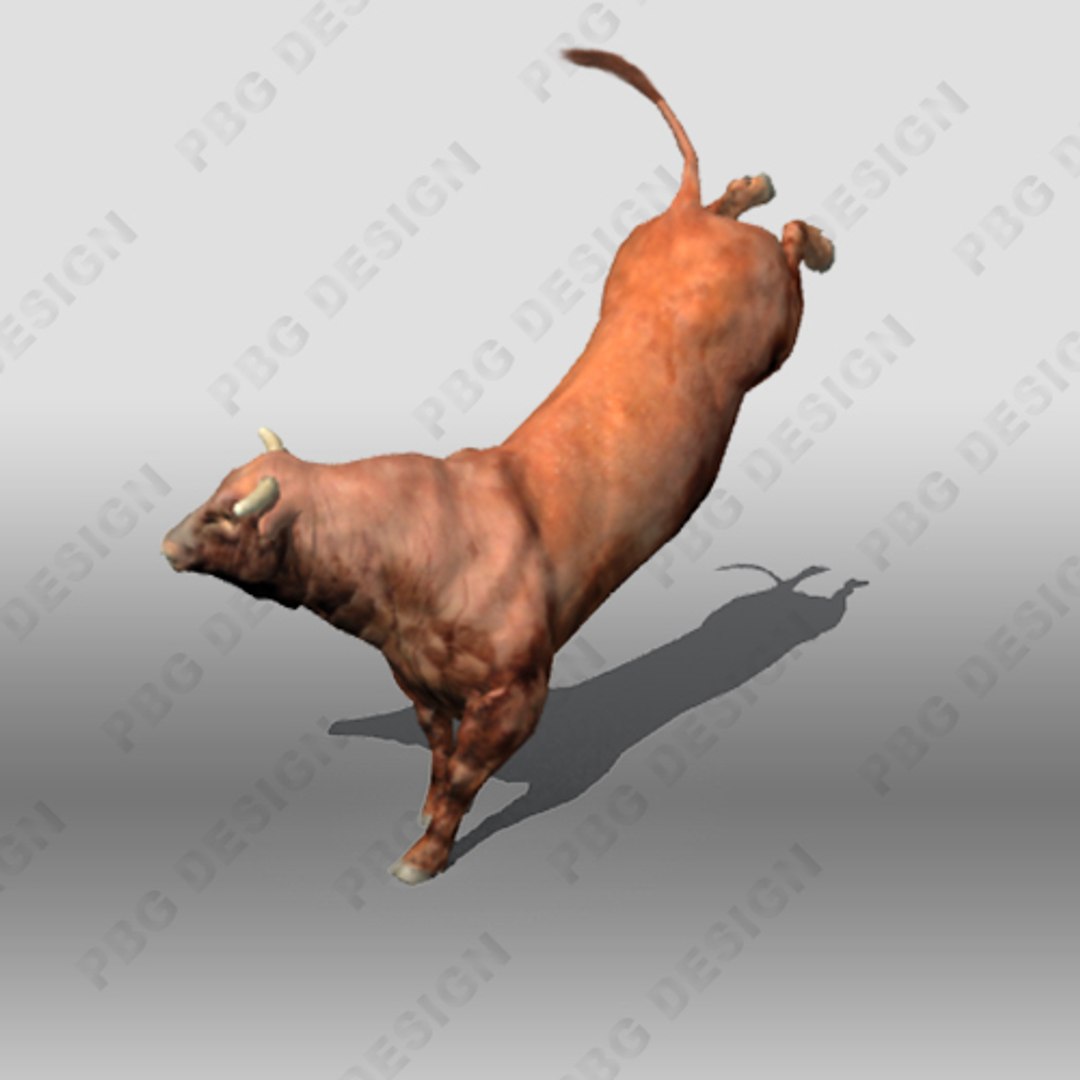 bull black red 3d model