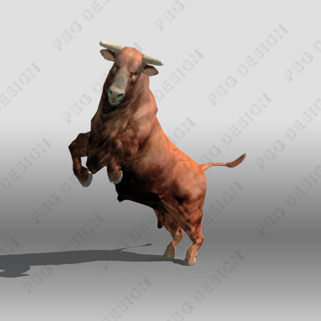 bull black red 3d model