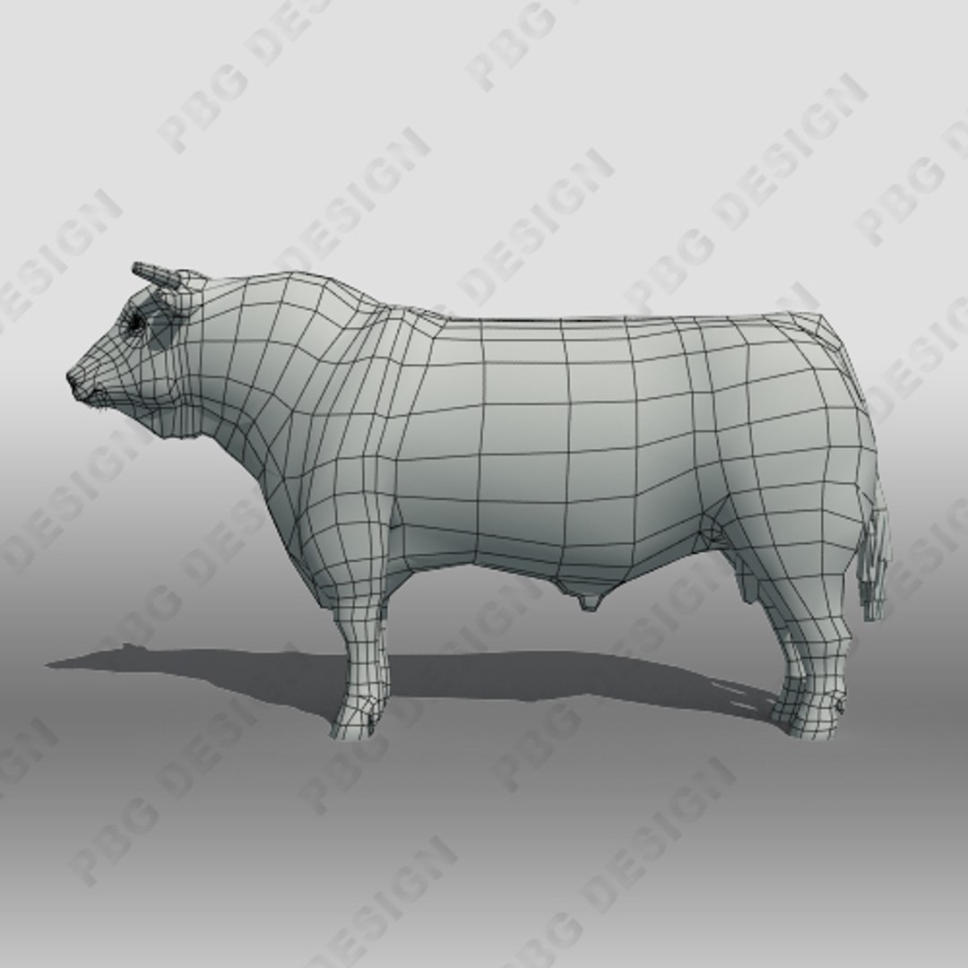 bull black red 3d model