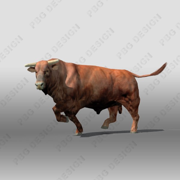 bull black red 3d model