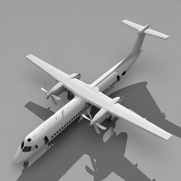 bombardier q400 generic white 3d model