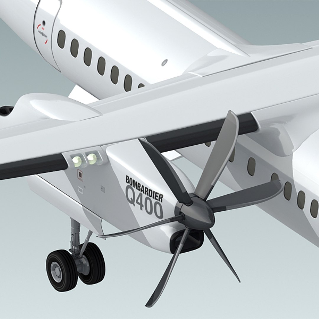 bombardier q400 generic white 3d model