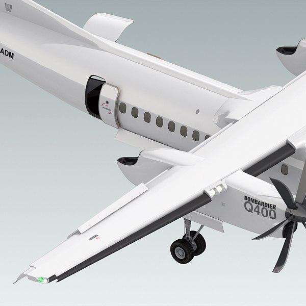 bombardier q400 generic white 3d model