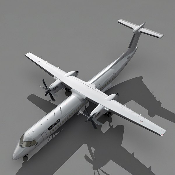 bombardier q400 generic white 3d model