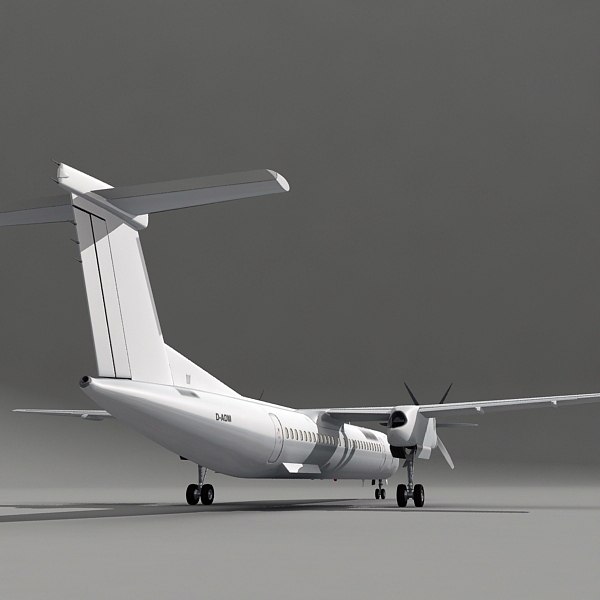 bombardier q400 generic white 3d model
