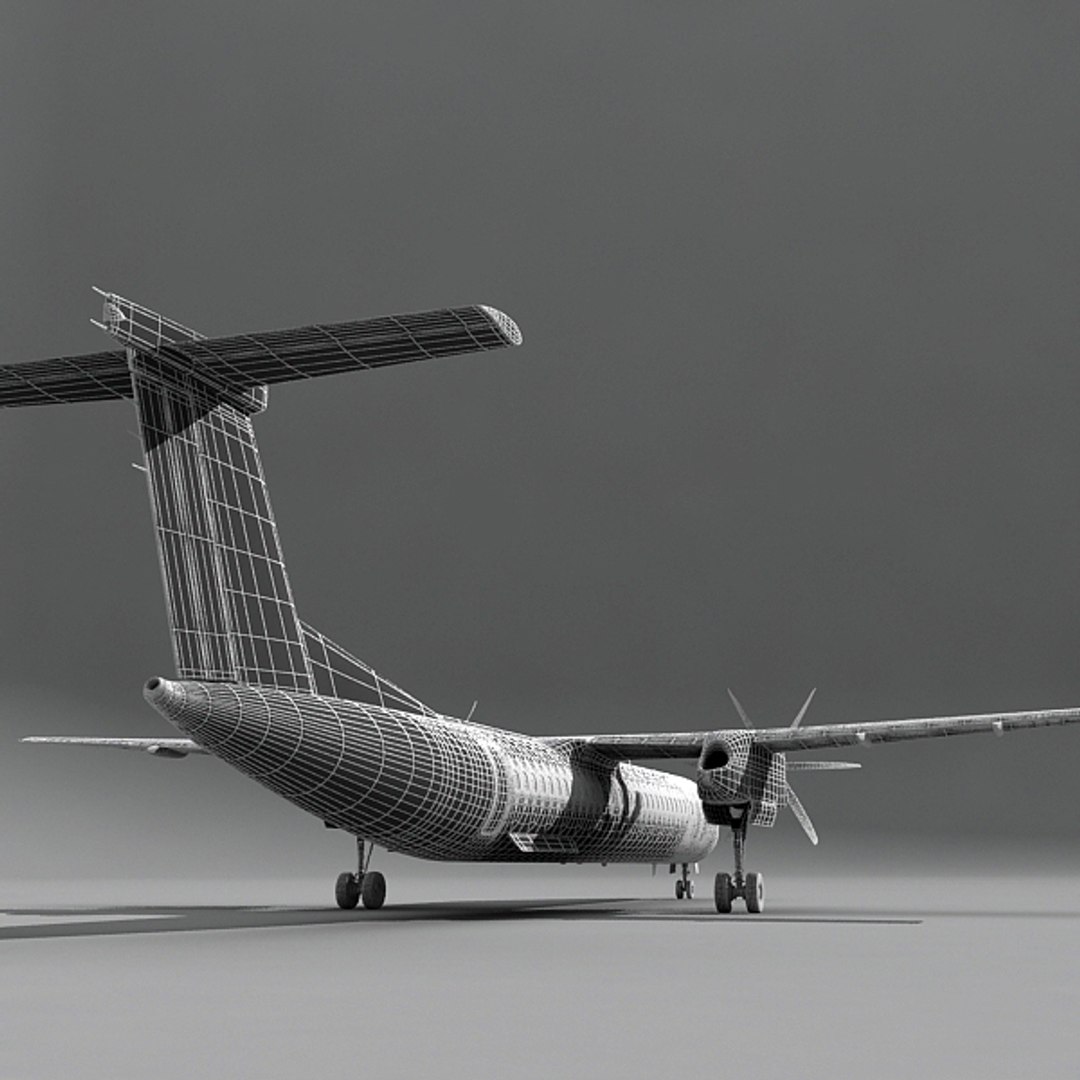 bombardier q400 generic white 3d model