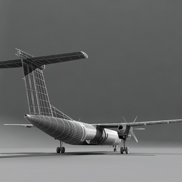 bombardier q400 generic white 3d model