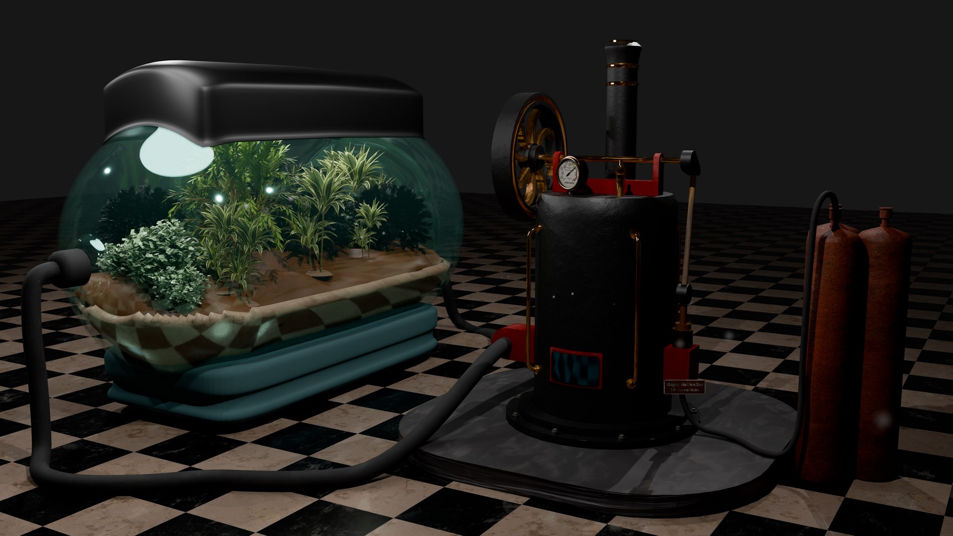 3D Steampunk Oxygen Mini Atrium - TurboSquid 2387970