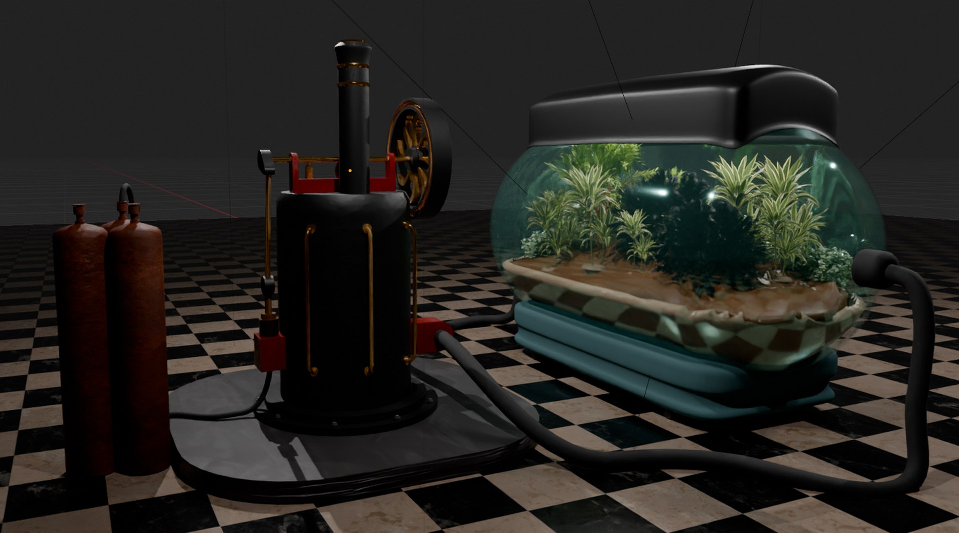 3D Steampunk Oxygen Mini Atrium - TurboSquid 2387970
