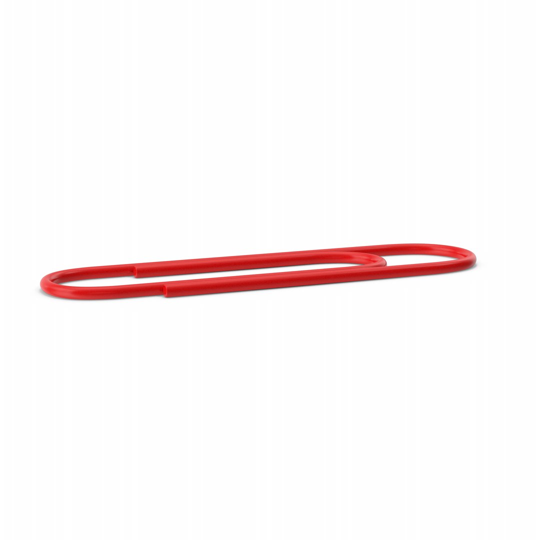 3D Red Paper Clip Model - TurboSquid 2053376