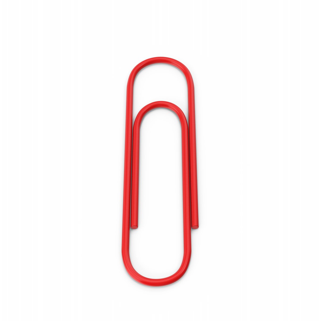3D Red Paper Clip Model - TurboSquid 2053376