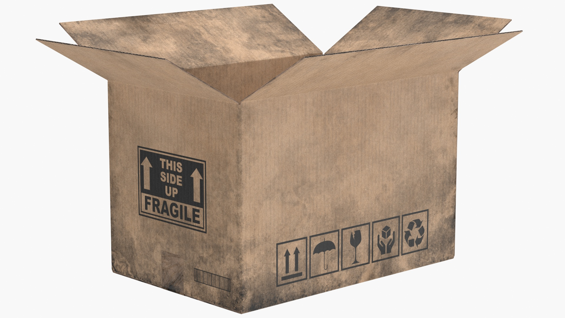 Cardboard Box 3 Worn Open Model - TurboSquid 2185501