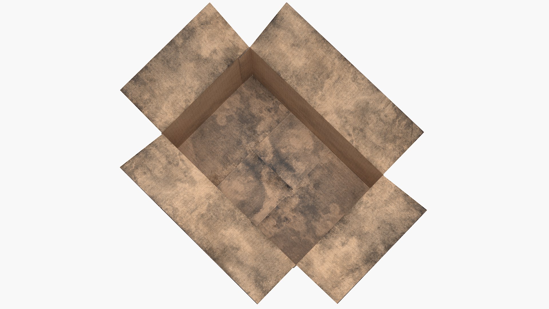 Cardboard Box 3 Worn Open Model - TurboSquid 2185501