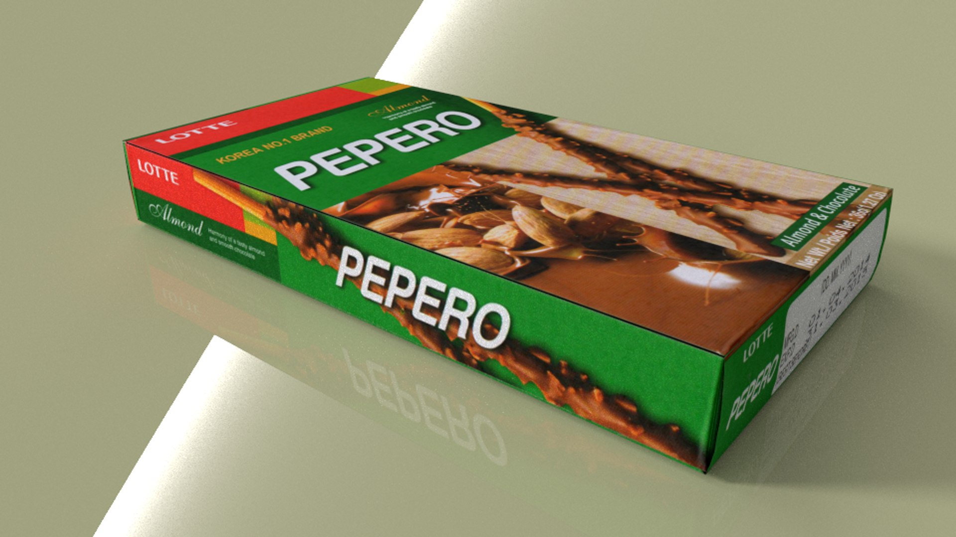 Lotte Pepero Almond 3d Model