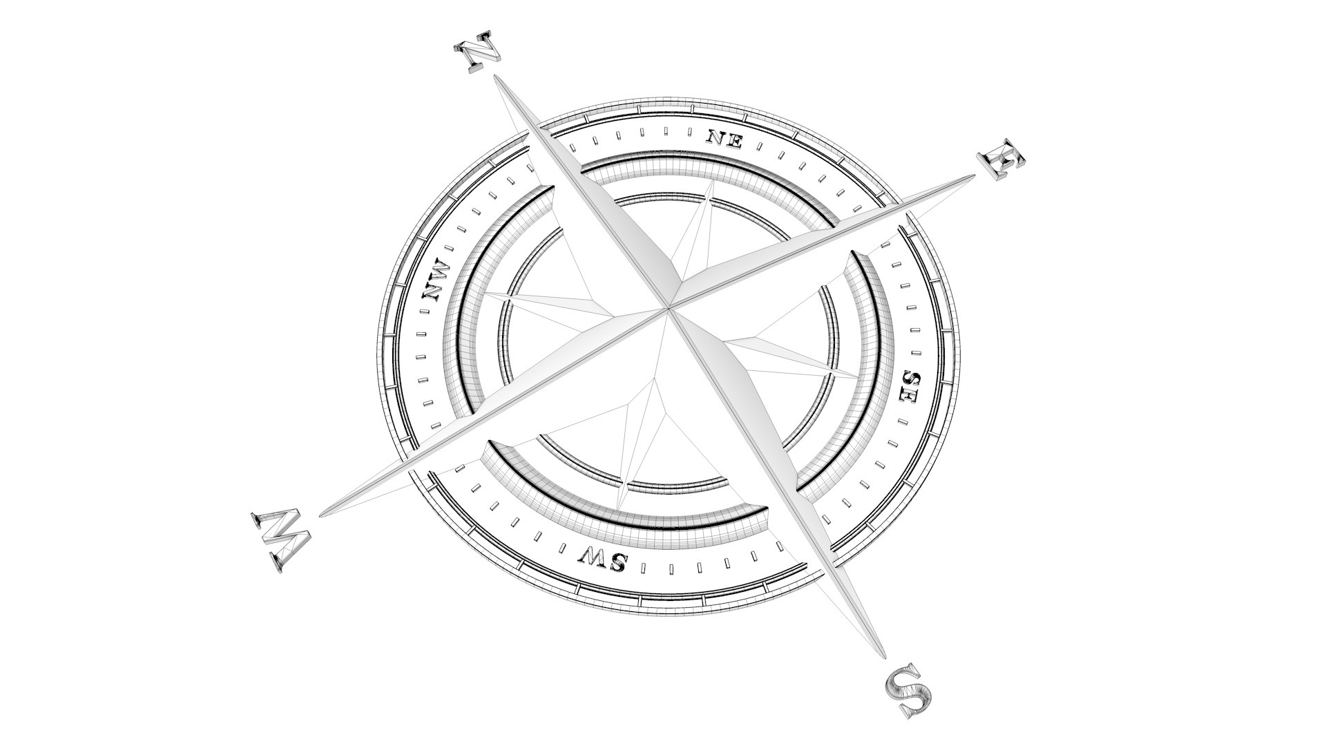 Compass Rose 3D Model - TurboSquid 1658693