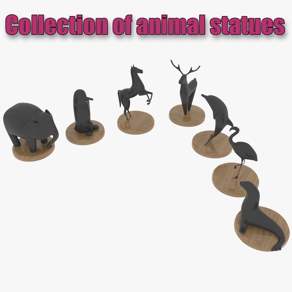3d model animal statues