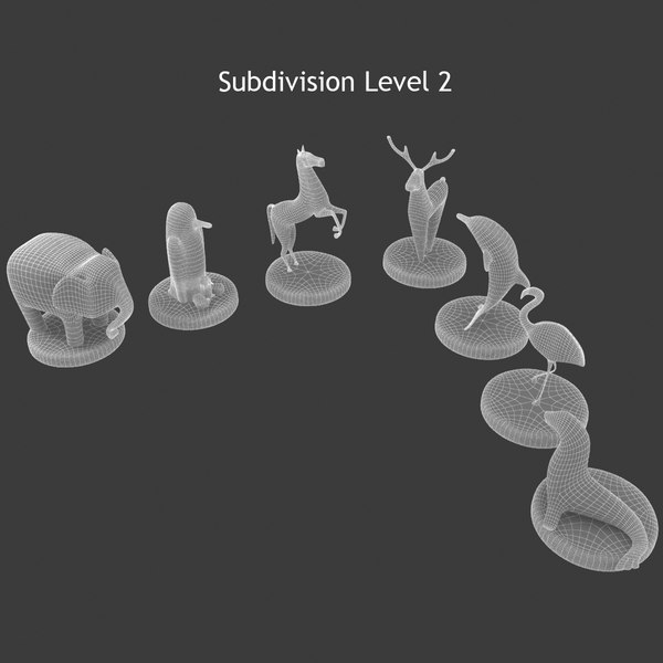3d model animal statues