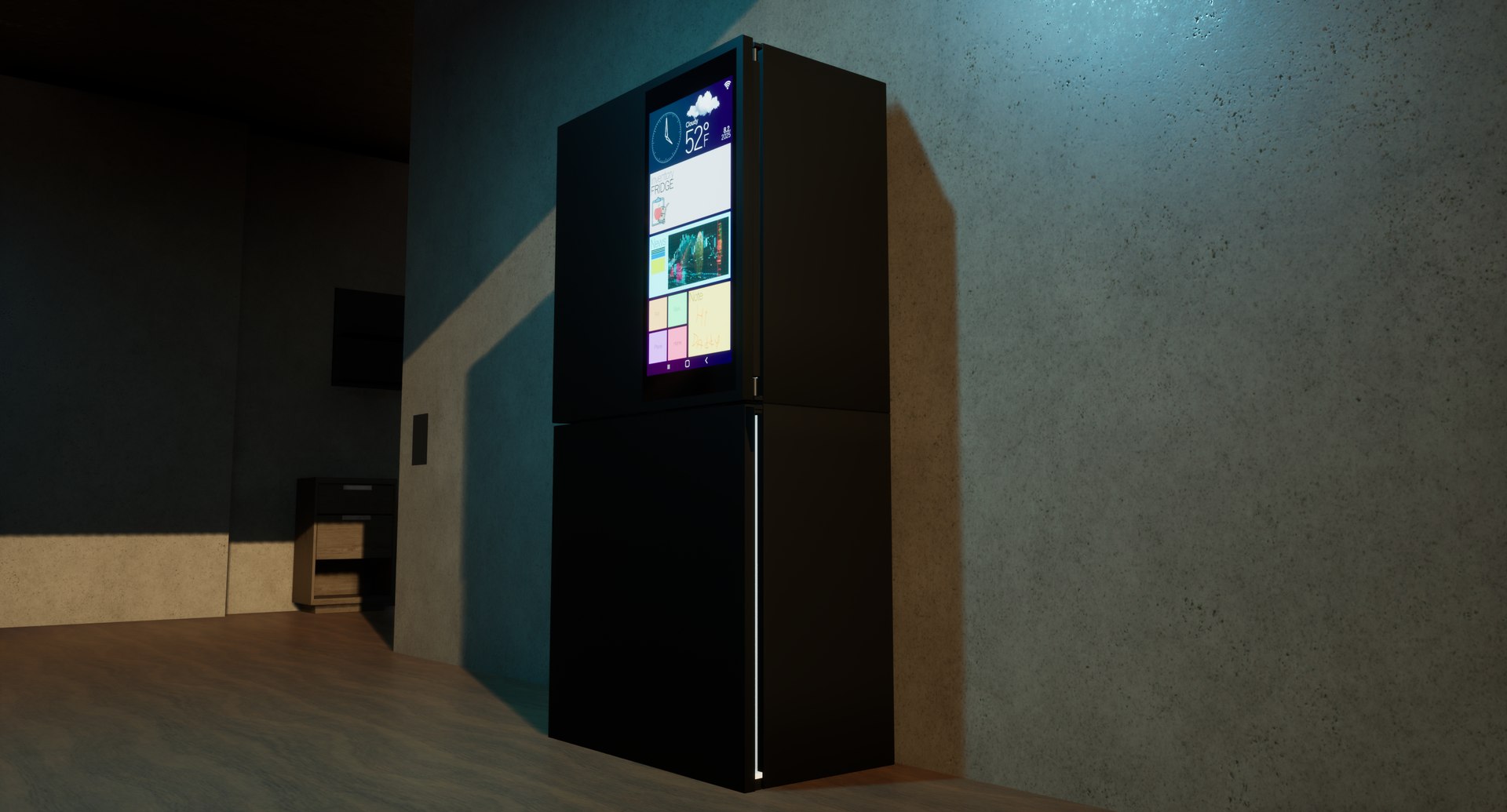 Smart Fridge With Freezer 3D Model - TurboSquid 2280496