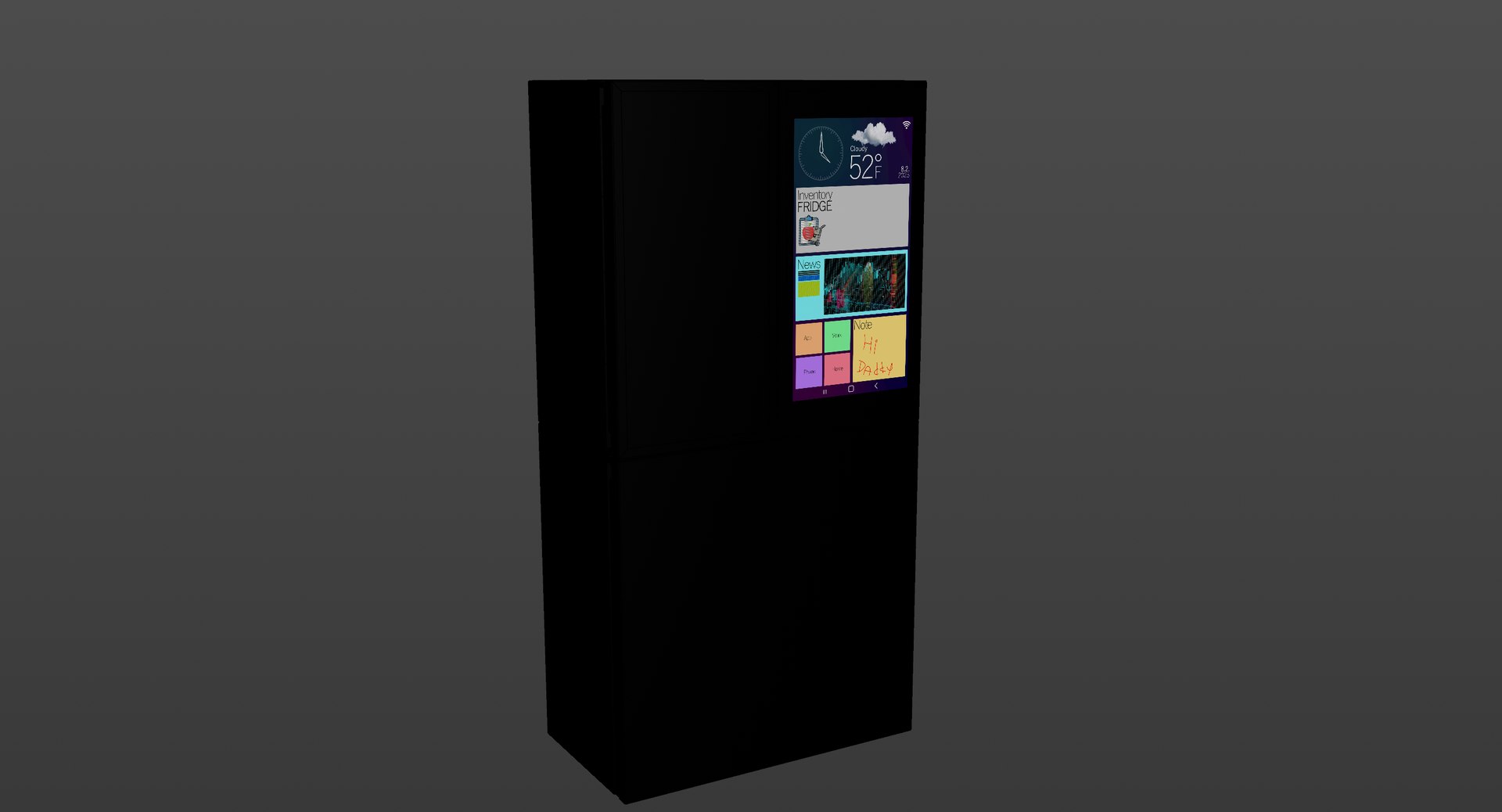 Smart Fridge With Freezer 3D Model - TurboSquid 2280496