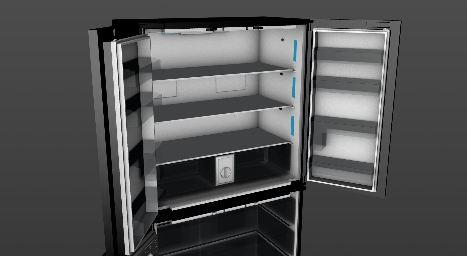 Smart Fridge With Freezer 3D Model - TurboSquid 2280496
