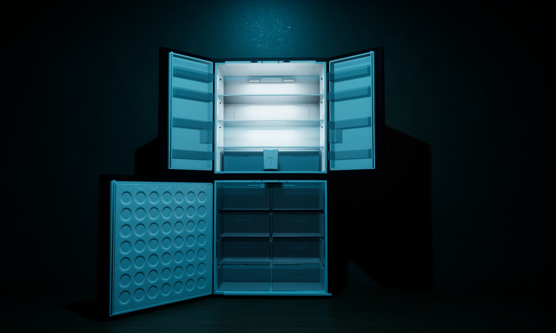Smart Fridge With Freezer 3D Model - TurboSquid 2280496