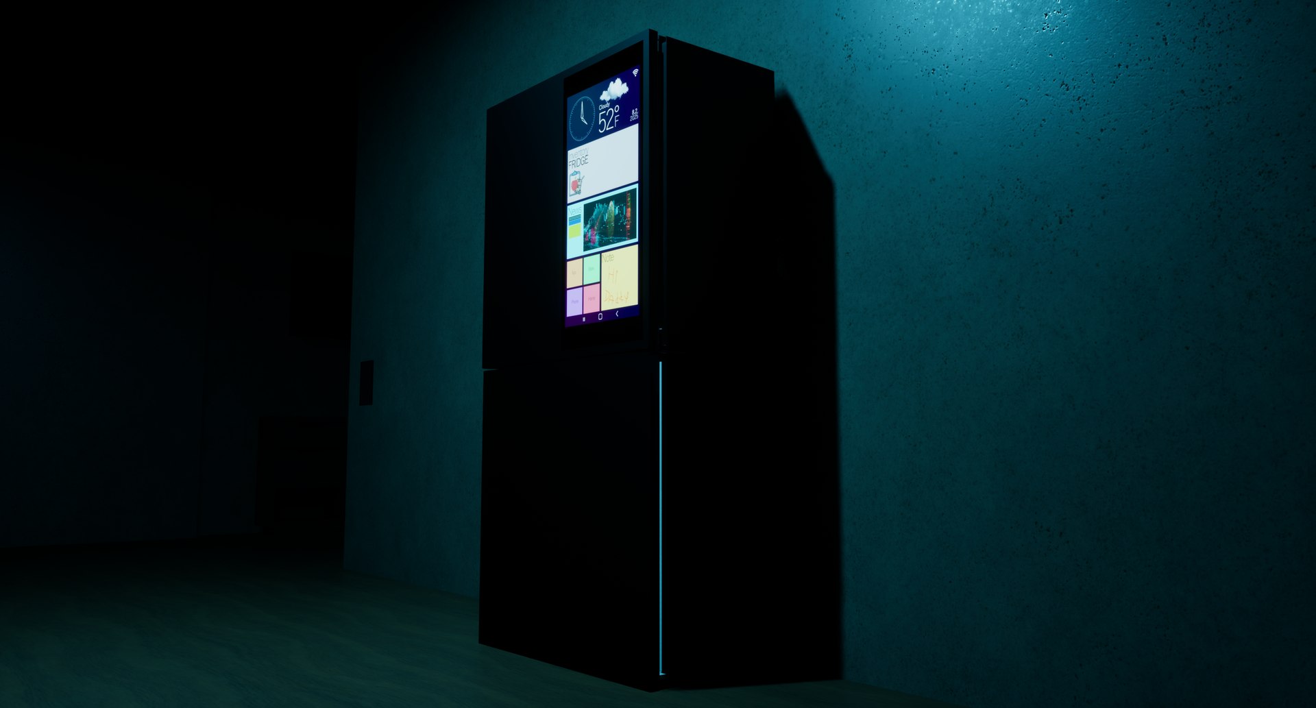 Smart Fridge With Freezer 3D Model - TurboSquid 2280496