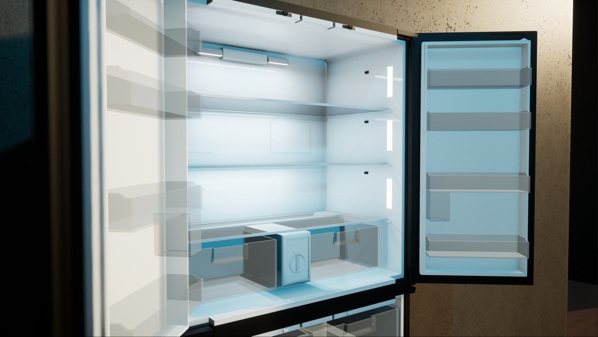 Smart Fridge With Freezer 3D Model - TurboSquid 2280496