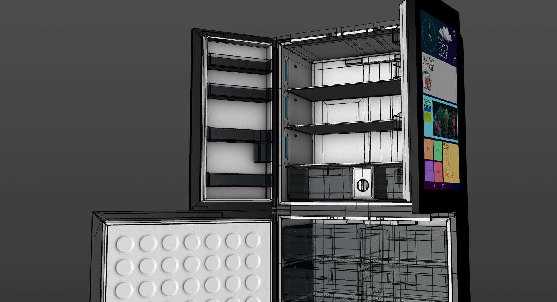 Smart Fridge With Freezer 3D Model - TurboSquid 2280496