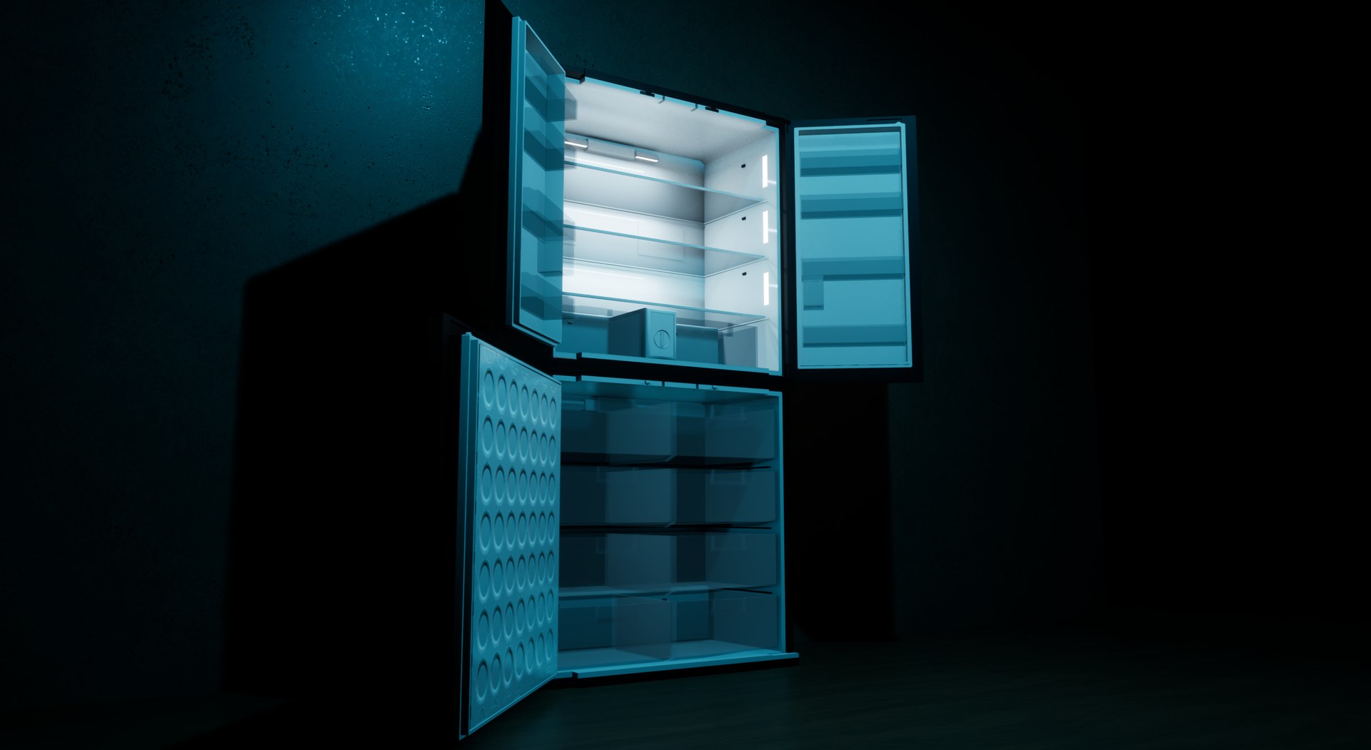 Smart Fridge With Freezer 3D Model - TurboSquid 2280496
