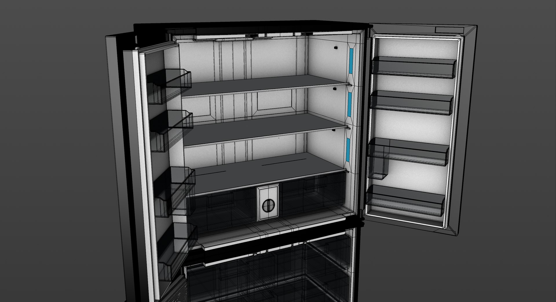 Smart Fridge With Freezer 3D Model - TurboSquid 2280496