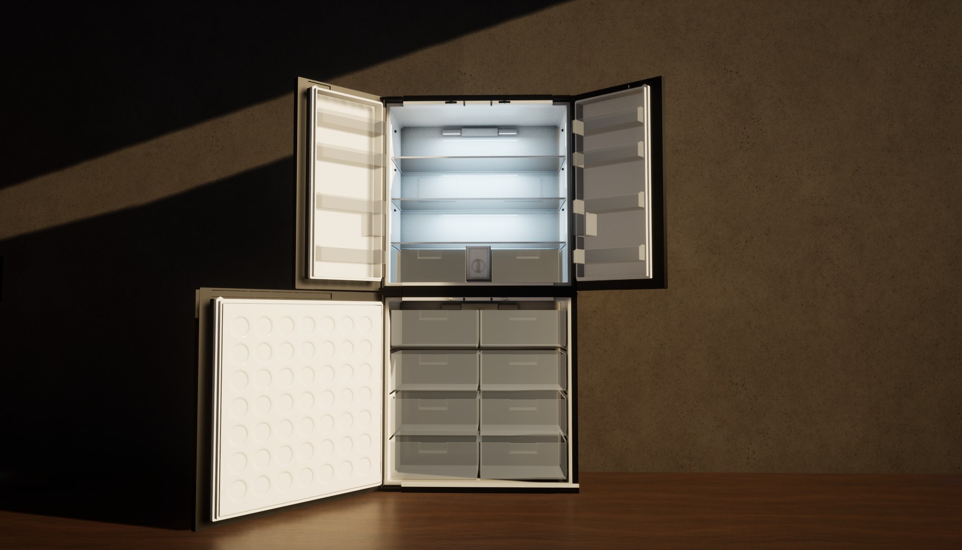 Smart Fridge With Freezer 3D Model - TurboSquid 2280496