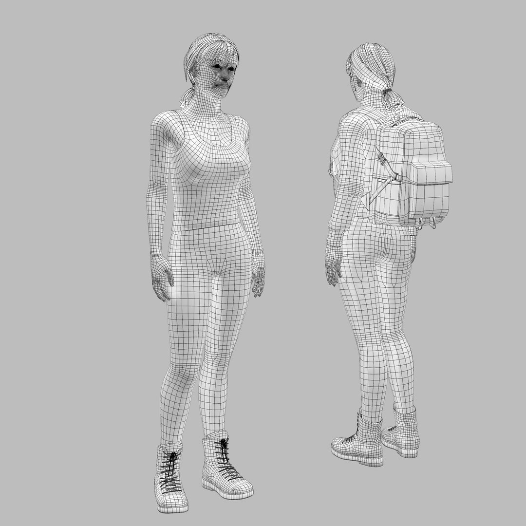 Modular Rigged Female Survivor Character Model - TurboSquid 1734602