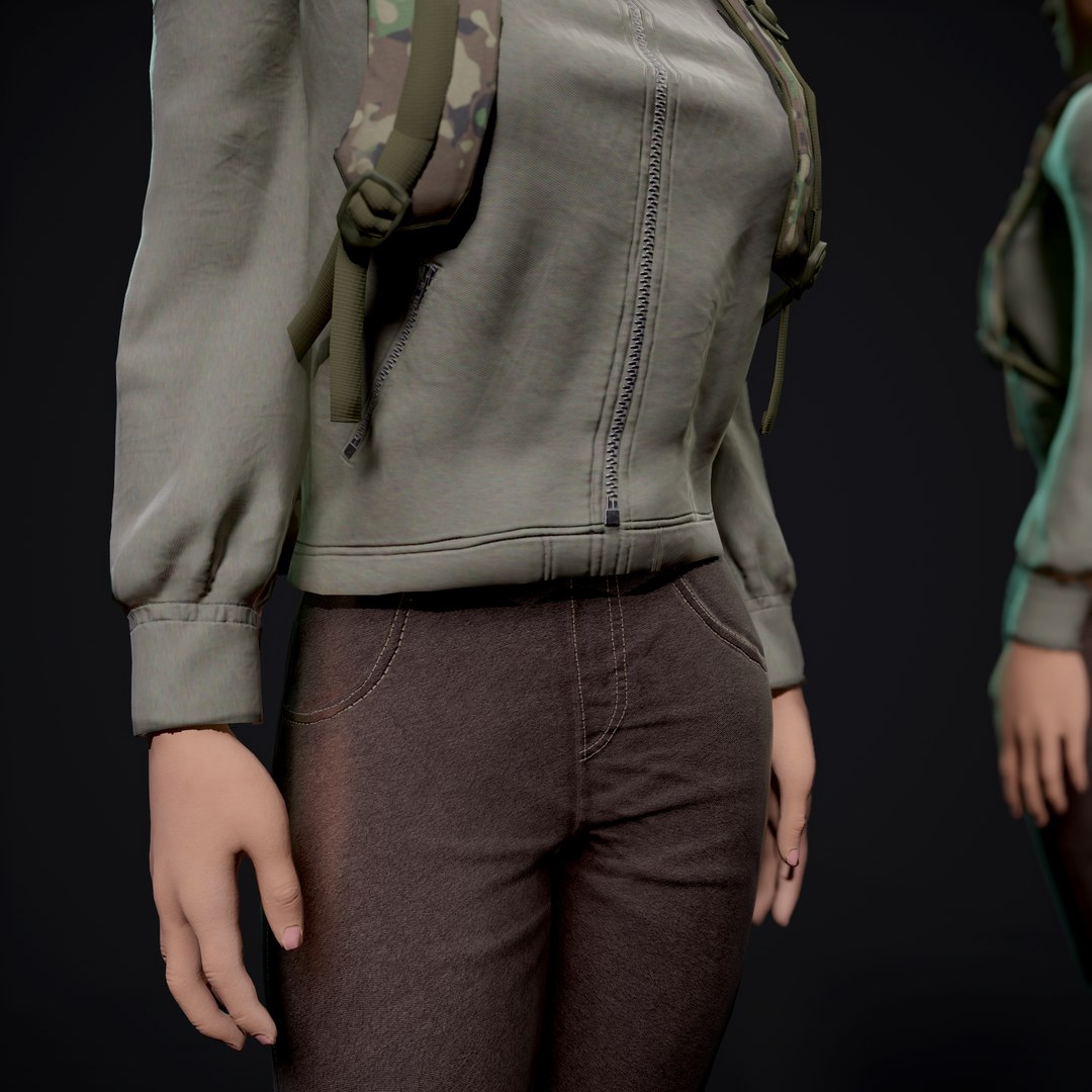 Modular Rigged Female Survivor Character Model - TurboSquid 1734602