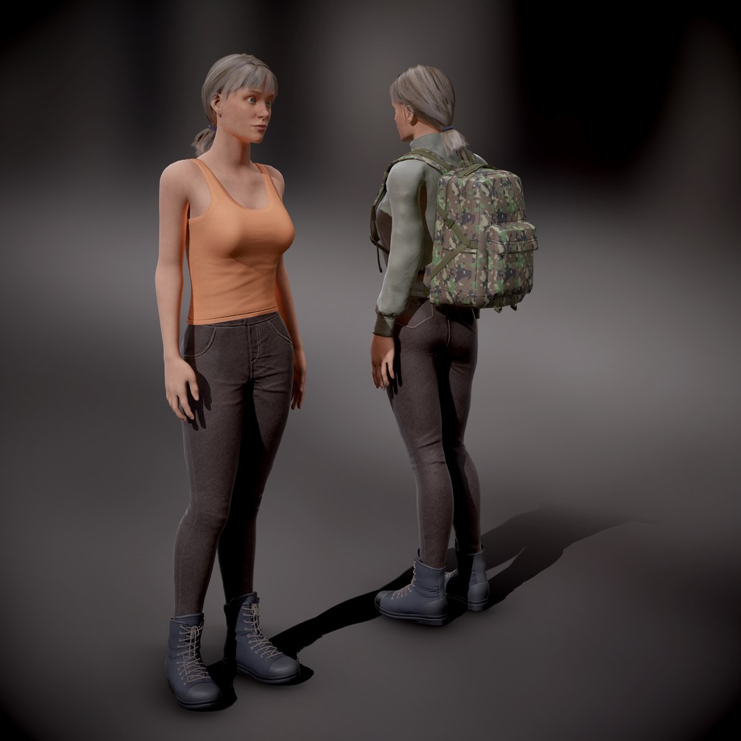 Modular Rigged Female Survivor Character Model - TurboSquid 1734602