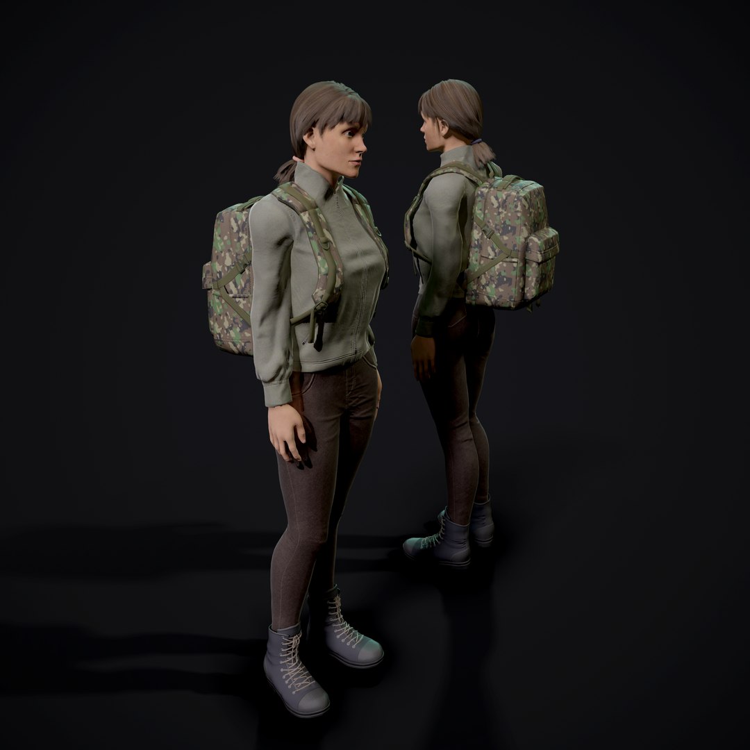 Modular Rigged Female Survivor Character Model - TurboSquid 1734602