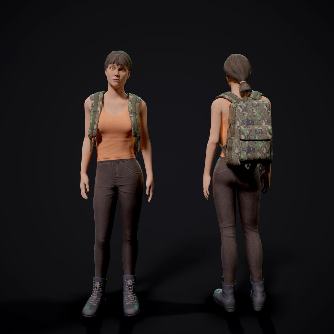 Modular Rigged Female Survivor Character Model - TurboSquid 1734602